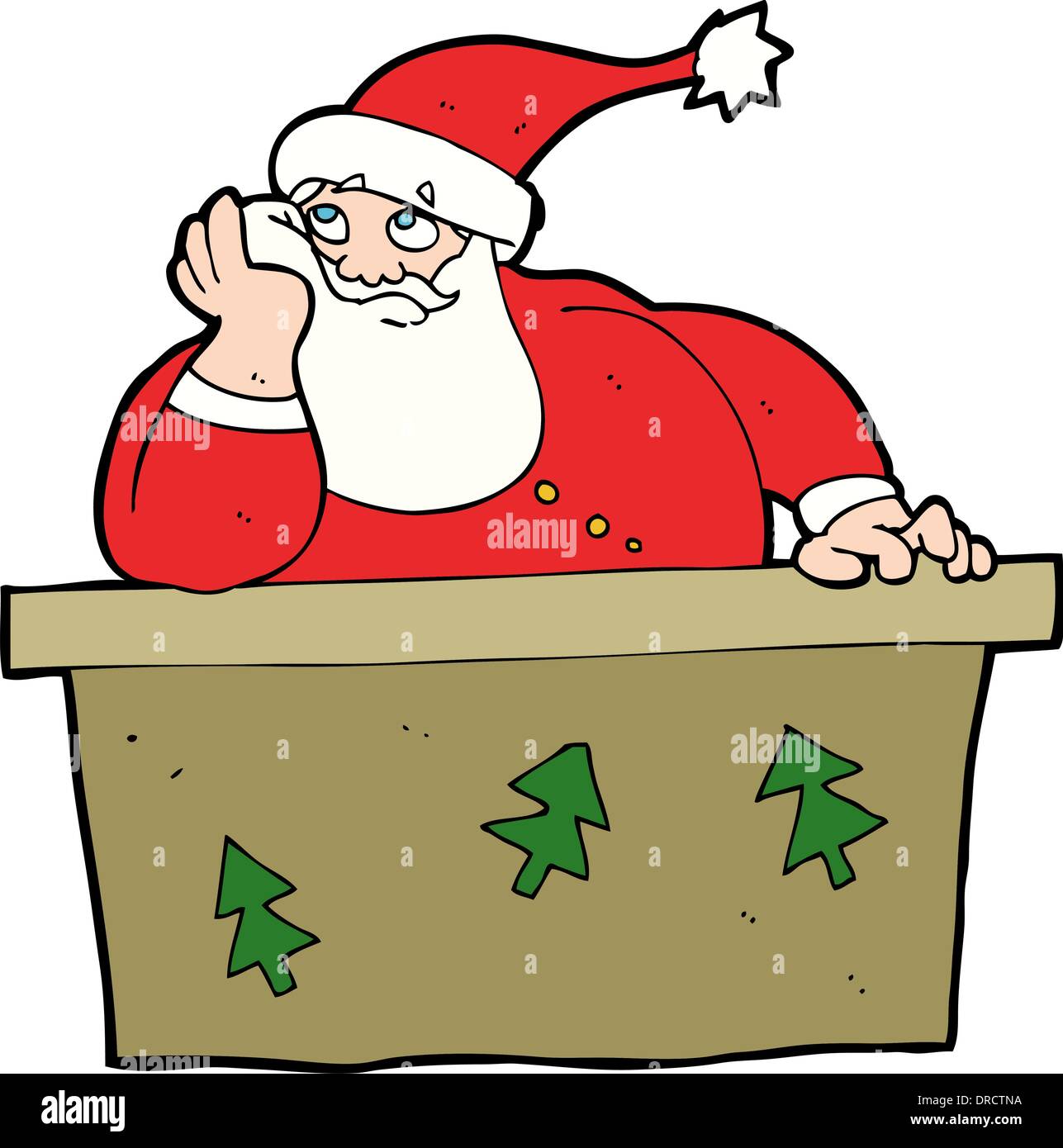 cartoon bored santa claus Stock Vector Image & Art - Alamy