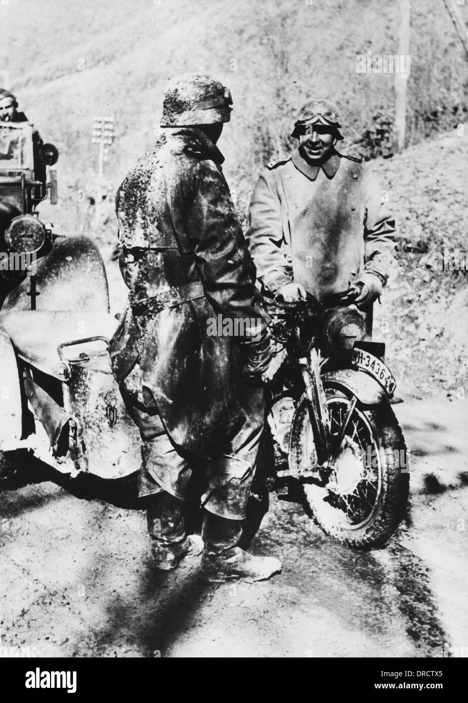 German despatch riders WWII Stock Photo - Alamy