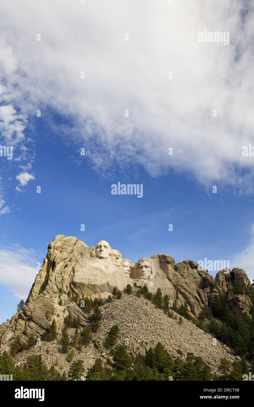 The Granite Sculpture of Mount Rushmore Including the Faces of ...