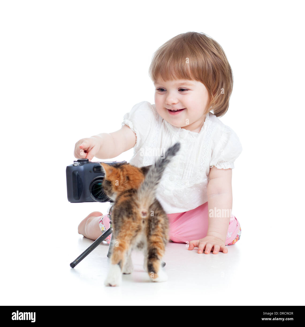 kid shooting kitten Stock Photo - Alamy