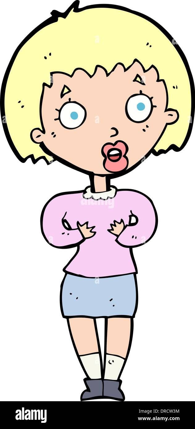 cartoon woman making Who Me? gesture Stock Vector Image & Art - Alamy