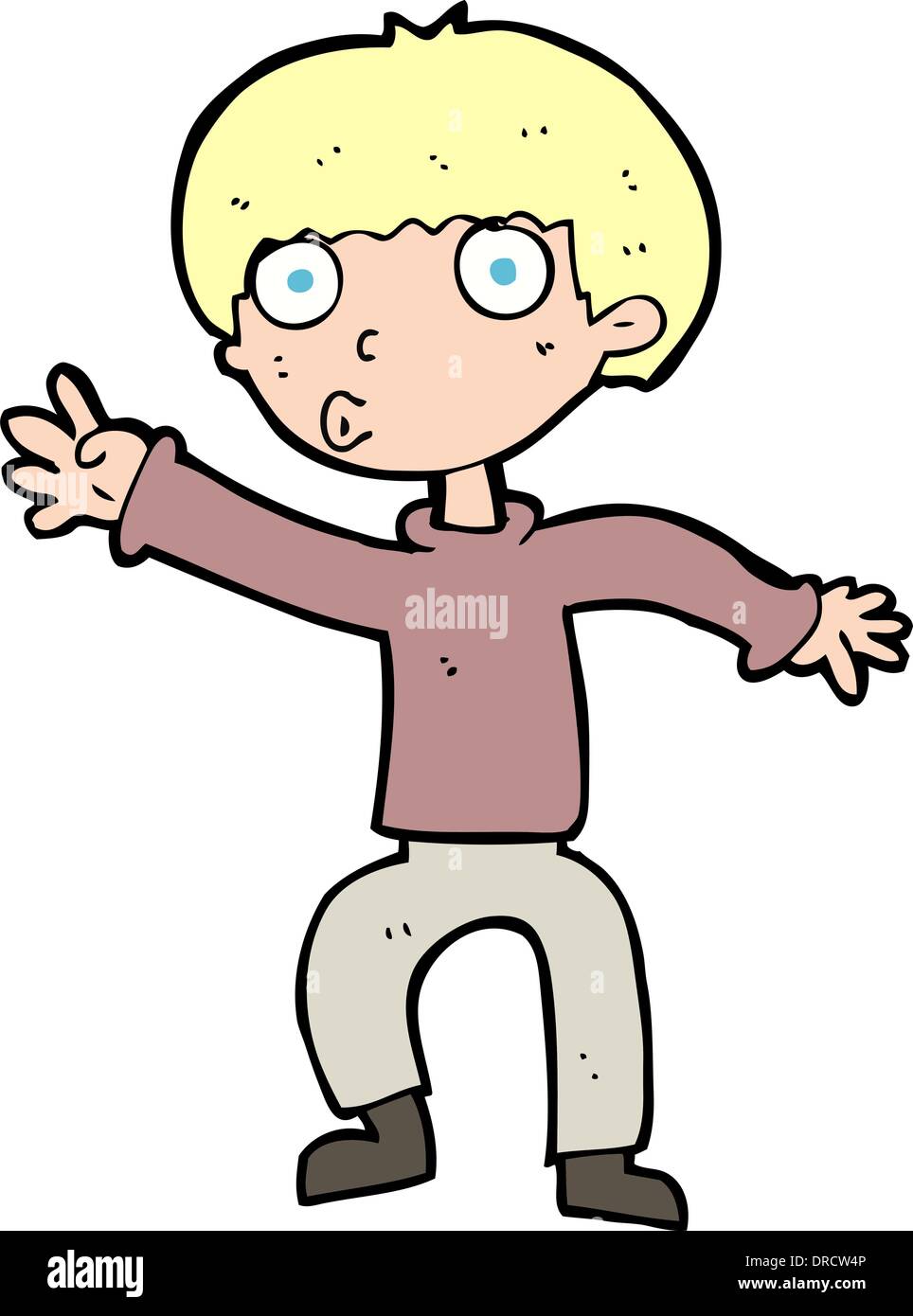 cartoon boy waving warning Stock Vector Image & Art - Alamy