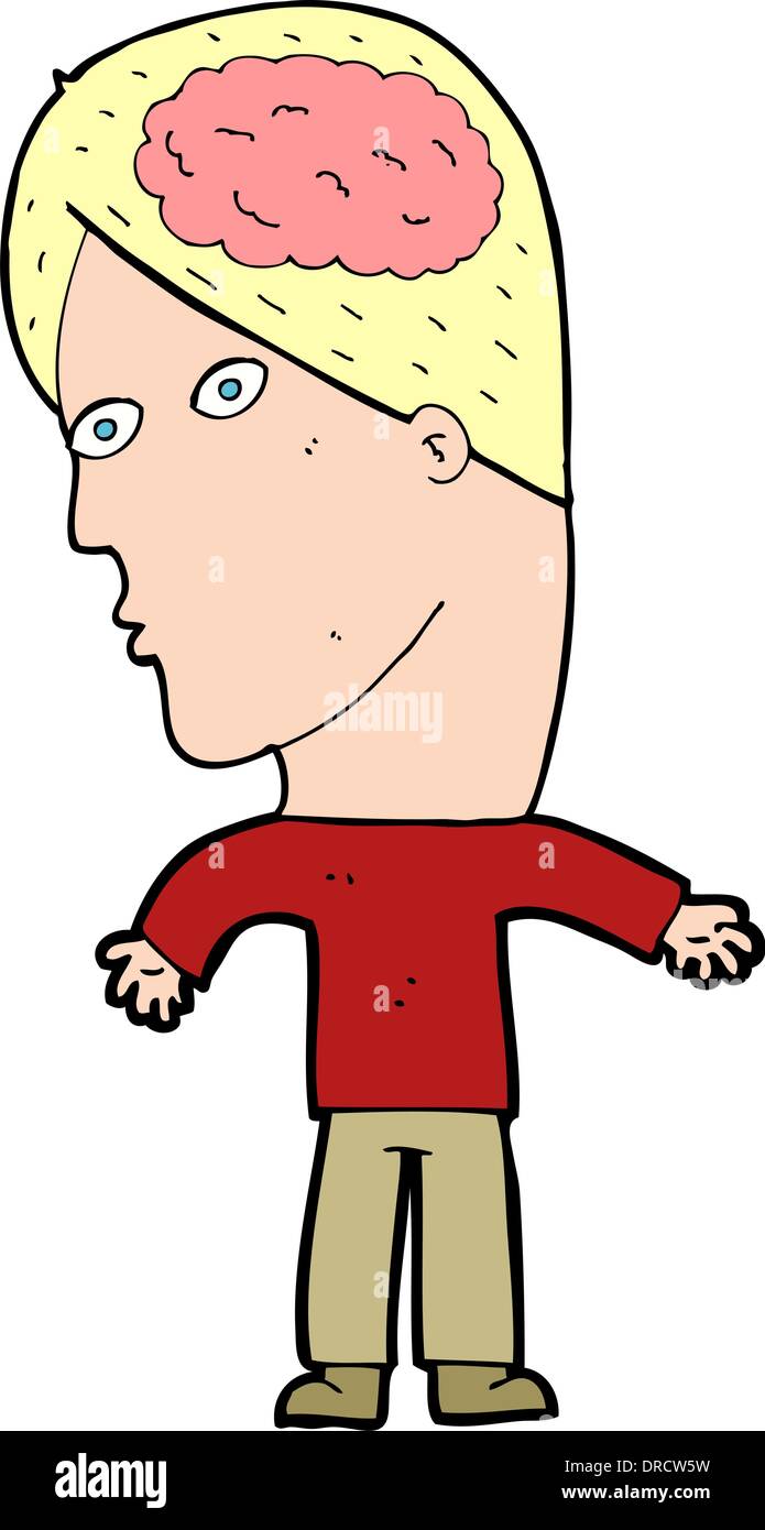cartoon man with brain symbol Stock Vector Image & Art - Alamy