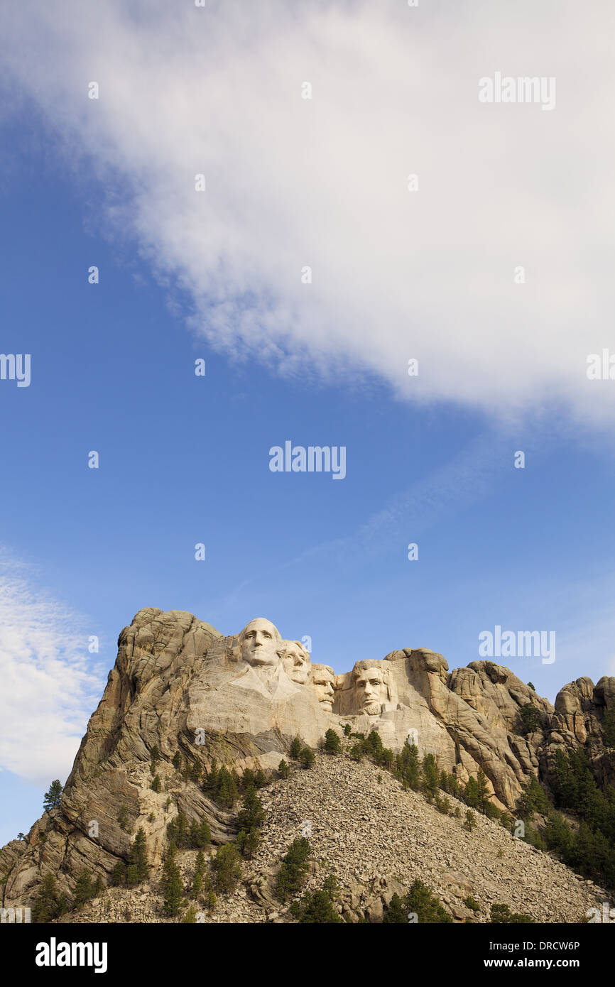The Granite Sculpture of Mount Rushmore Including the Faces of ...