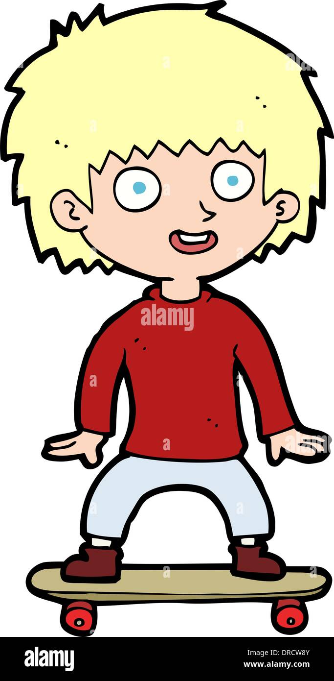 cartoon boy on skateboard Stock Vector Image & Art - Alamy