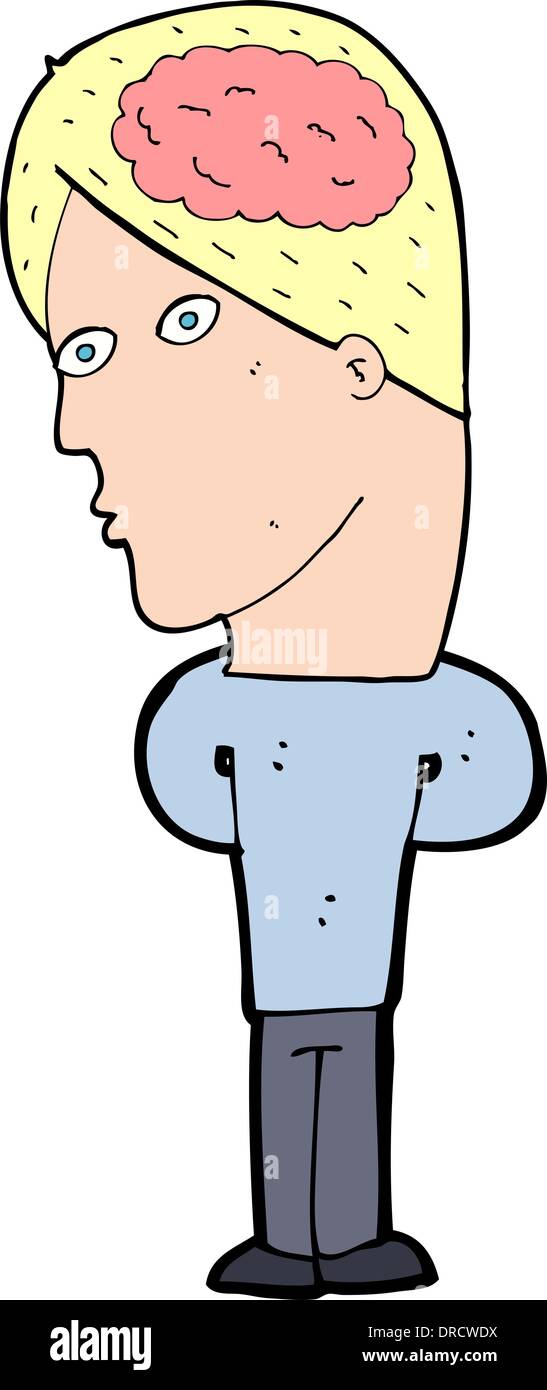 cartoon man with big brain Stock Vector Image & Art - Alamy