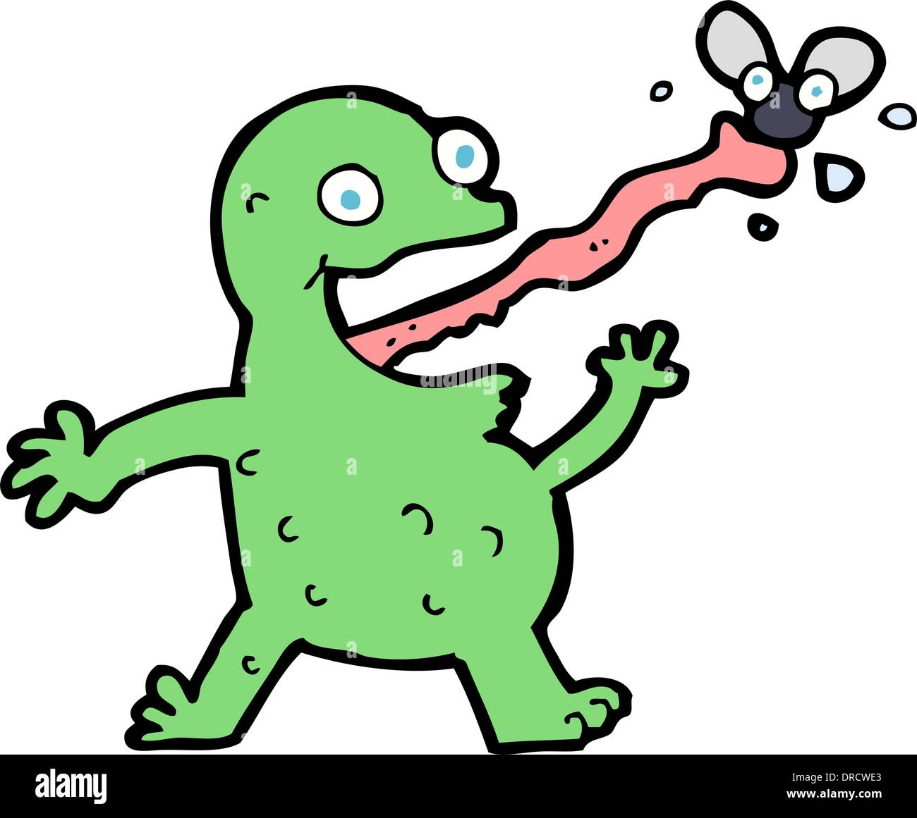 cartoon frog catching fly Stock Vector Image & Art - Alamy