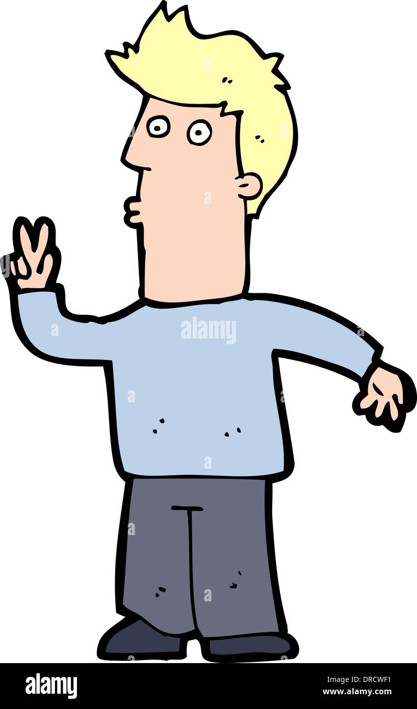 cartoon man signaling with hand Stock Vector Image & Art - Alamy