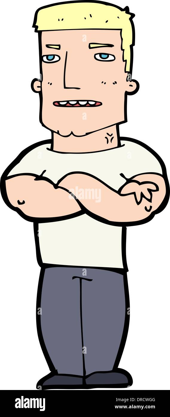 cartoon tough guy with folded arms Stock Vector Image & Art - Alamy