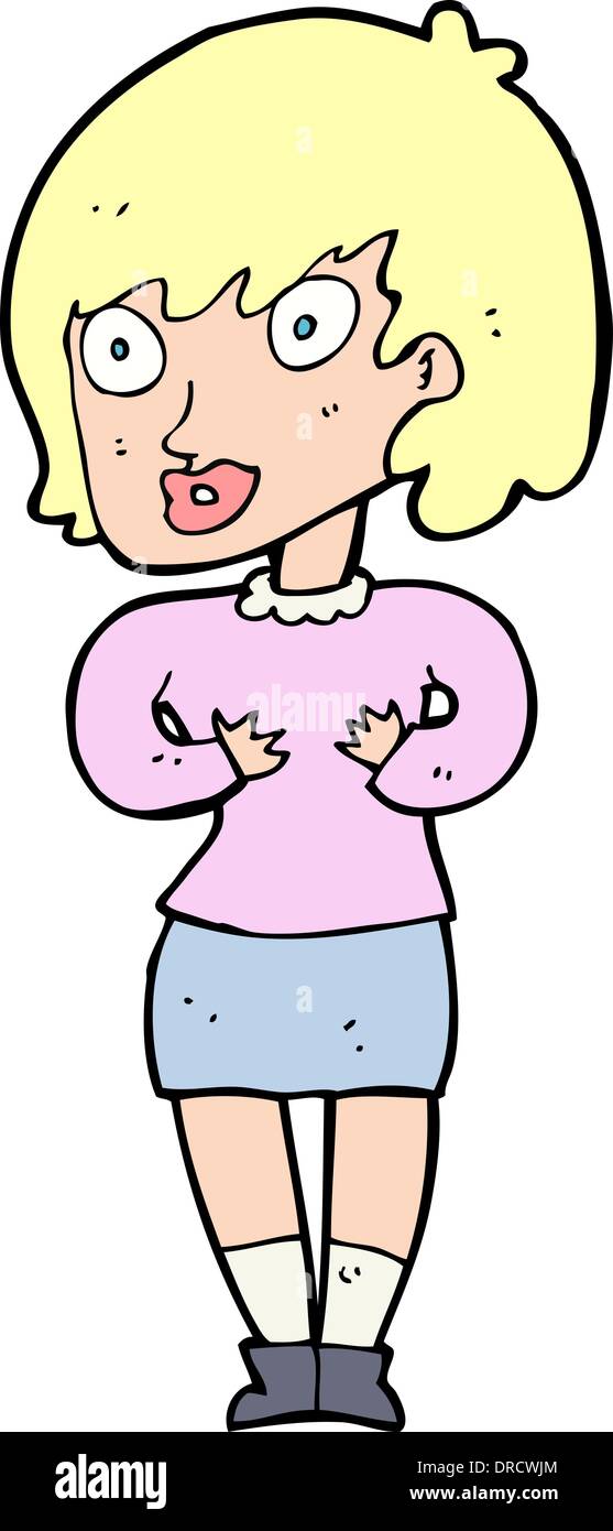 cartoon woman making Who Me? gesture Stock Vector Image & Art - Alamy