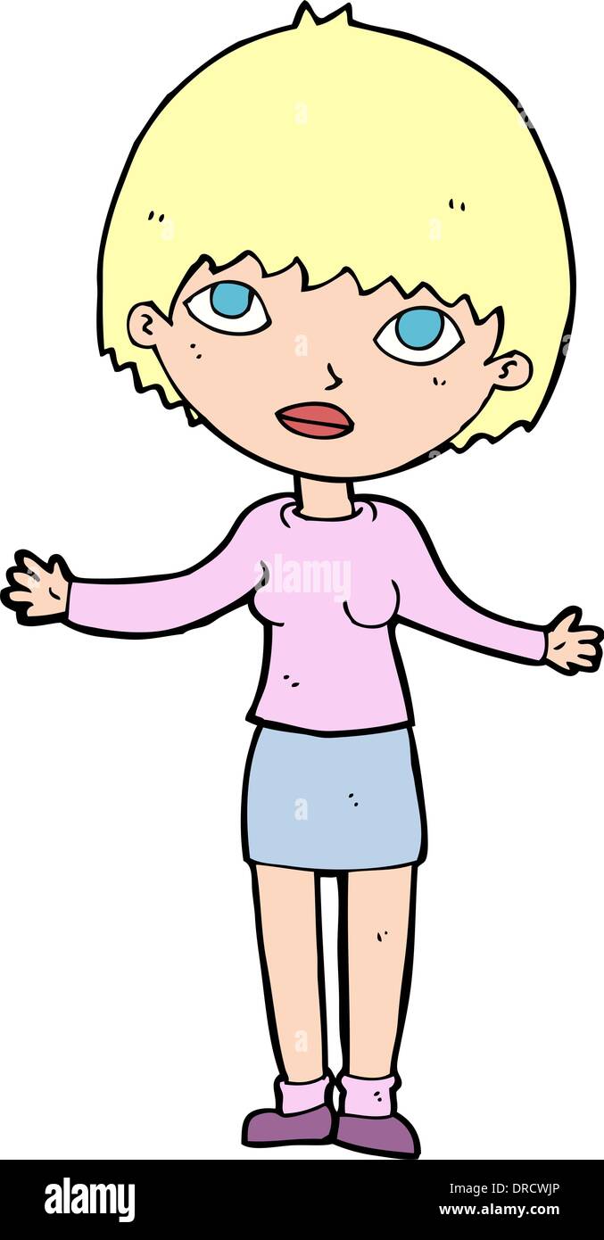 cartoon woman shrugging Stock Vector Image & Art - Alamy