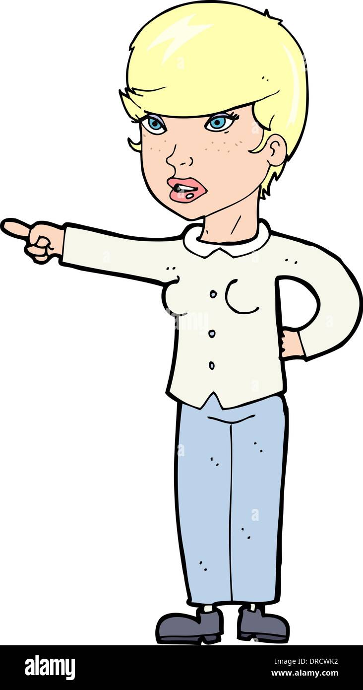 cartoon woman pointing finger of blame Stock Vector Image & Art - Alamy