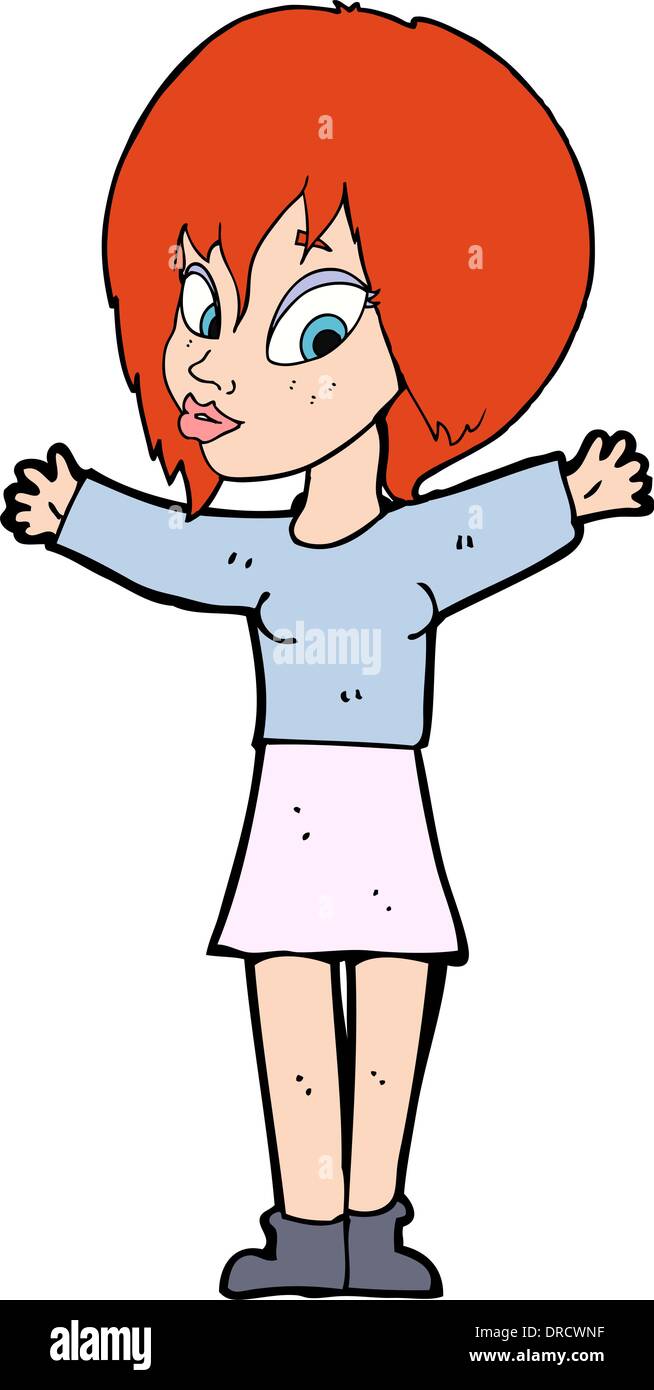 cartoon woman with open arms Stock Vector Image & Art - Alamy