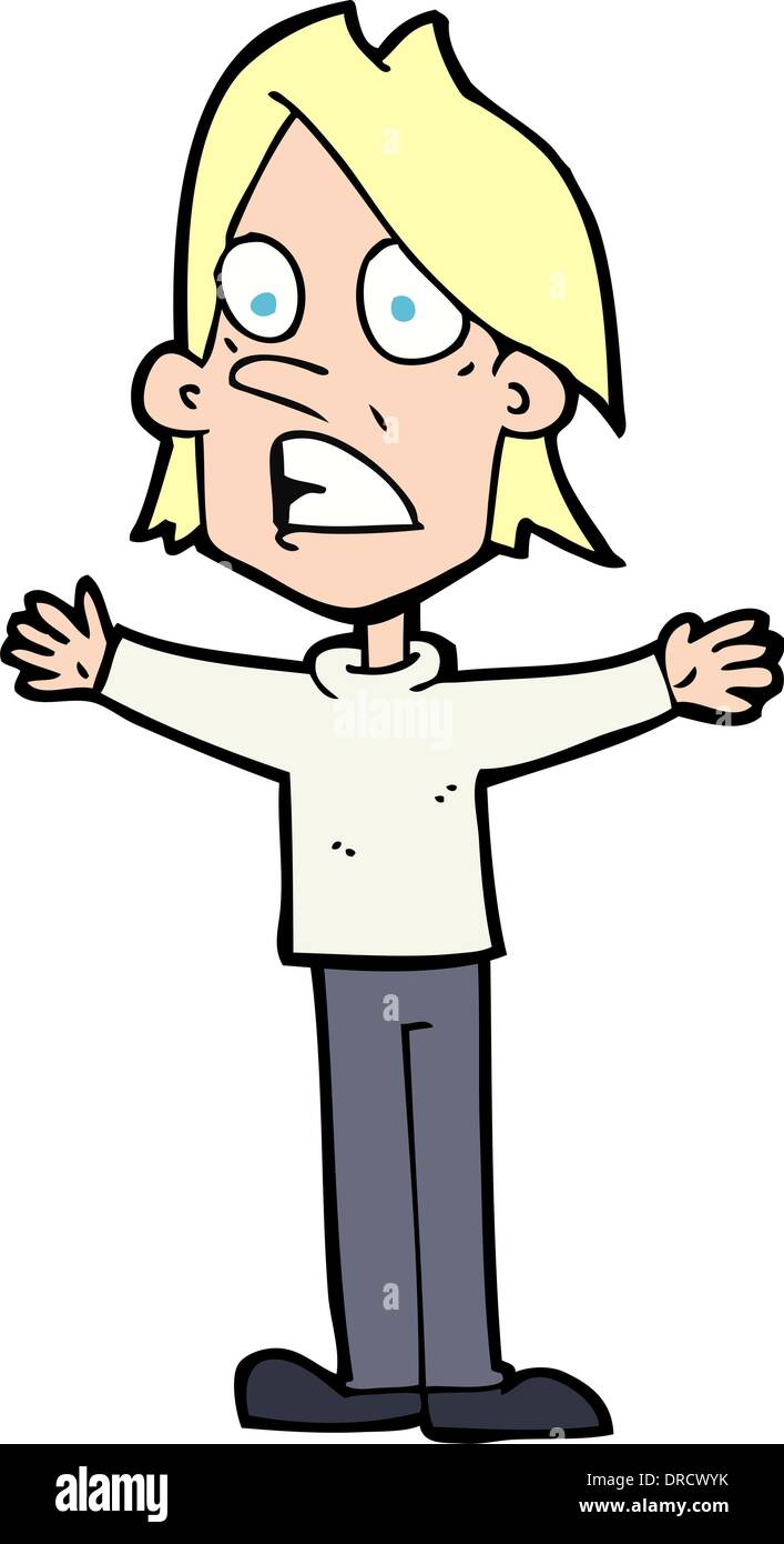 cartoon frightened man Stock Vector Image & Art - Alamy
