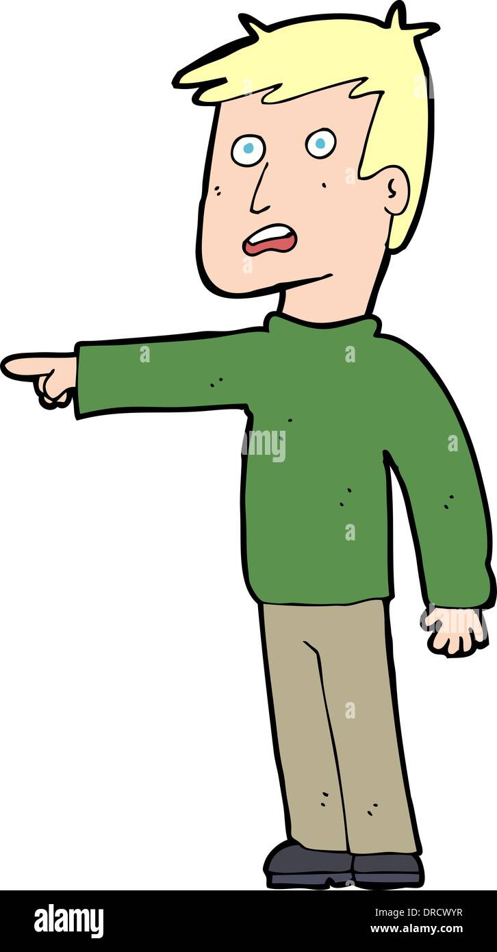 Cartoon shocked man pointing Stock Vector Images - Alamy