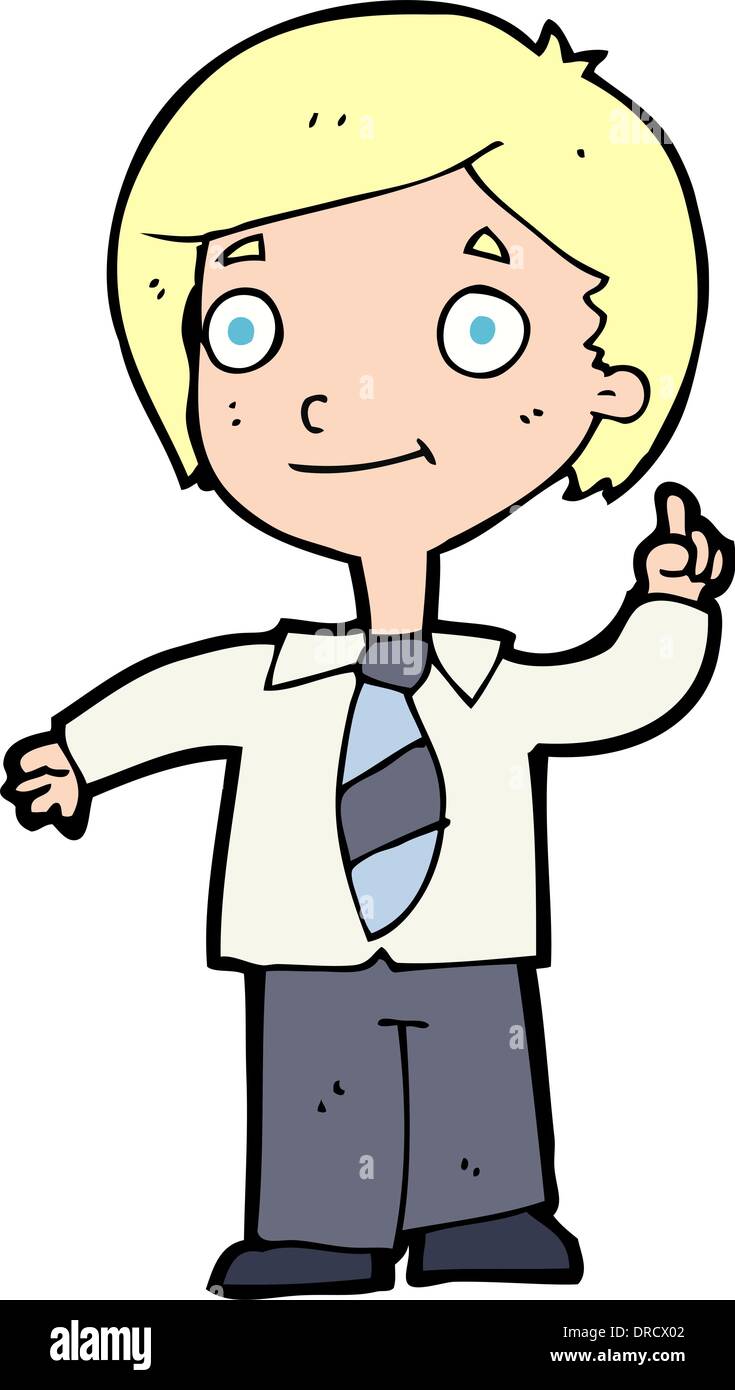 cartoon school boy answering question Stock Vector Image & Art - Alamy