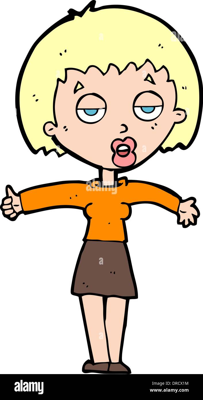 cartoon bored woman Stock Vector Image & Art - Alamy