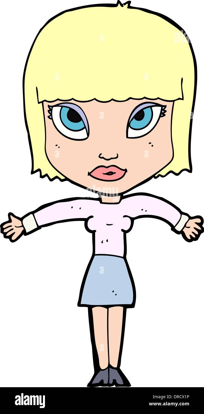 cartoon woman shrugging Stock Vector Image & Art - Alamy