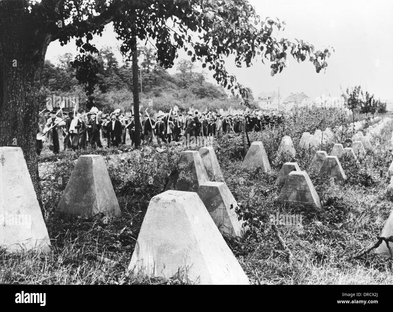 French tank obstacles WWII Stock Photo - Alamy