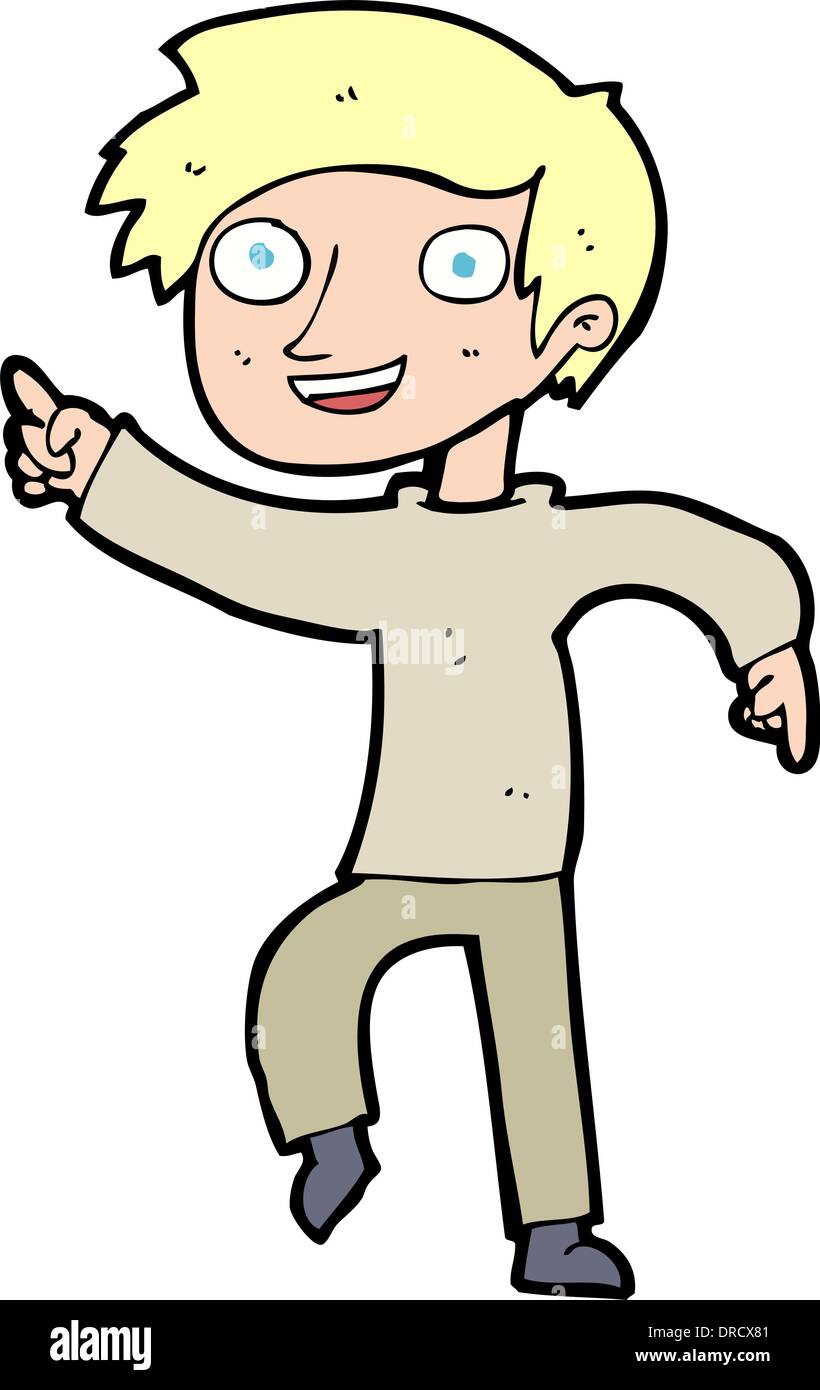 cartoon happy boy pointing Stock Vector Image & Art - Alamy