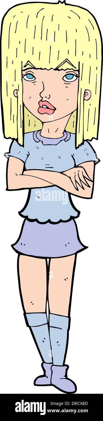 cartoon girl with crossed arms Stock Vector Image & Art - Alamy
