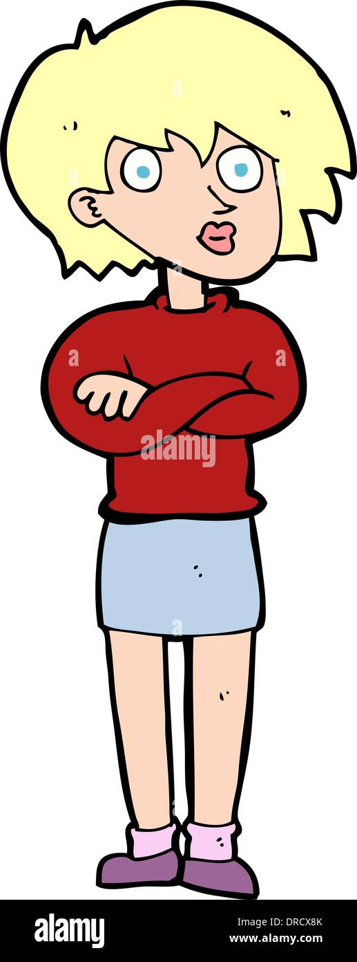 cartoon woman with crossed arms Stock Vector Image & Art - Alamy