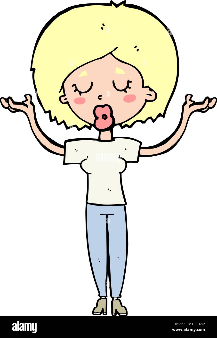 cartoon peaceful woman Stock Vector Image & Art - Alamy