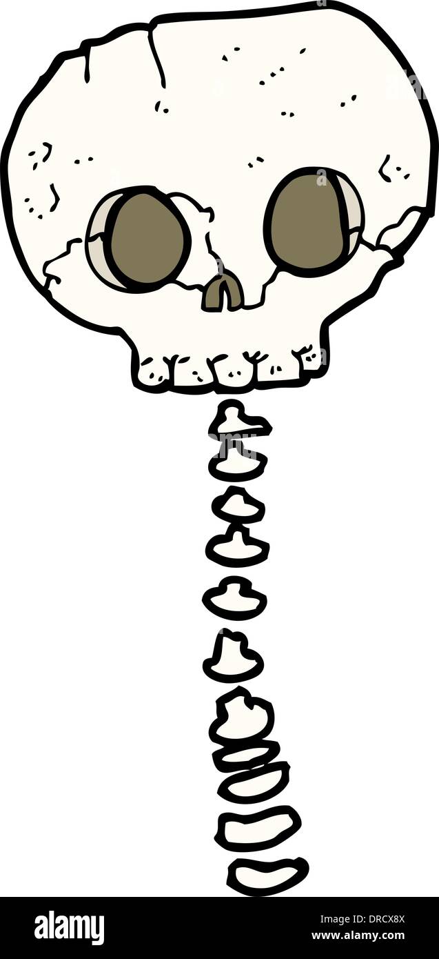 cartoon spooky skull and spine Stock Vector Image & Art - Alamy