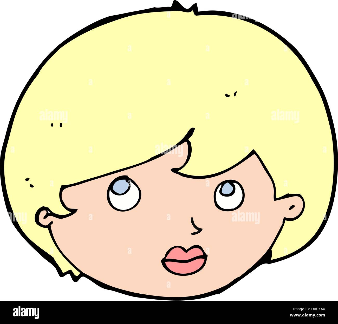 Cartoon girl looking upwards Stock Vector Images - Alamy