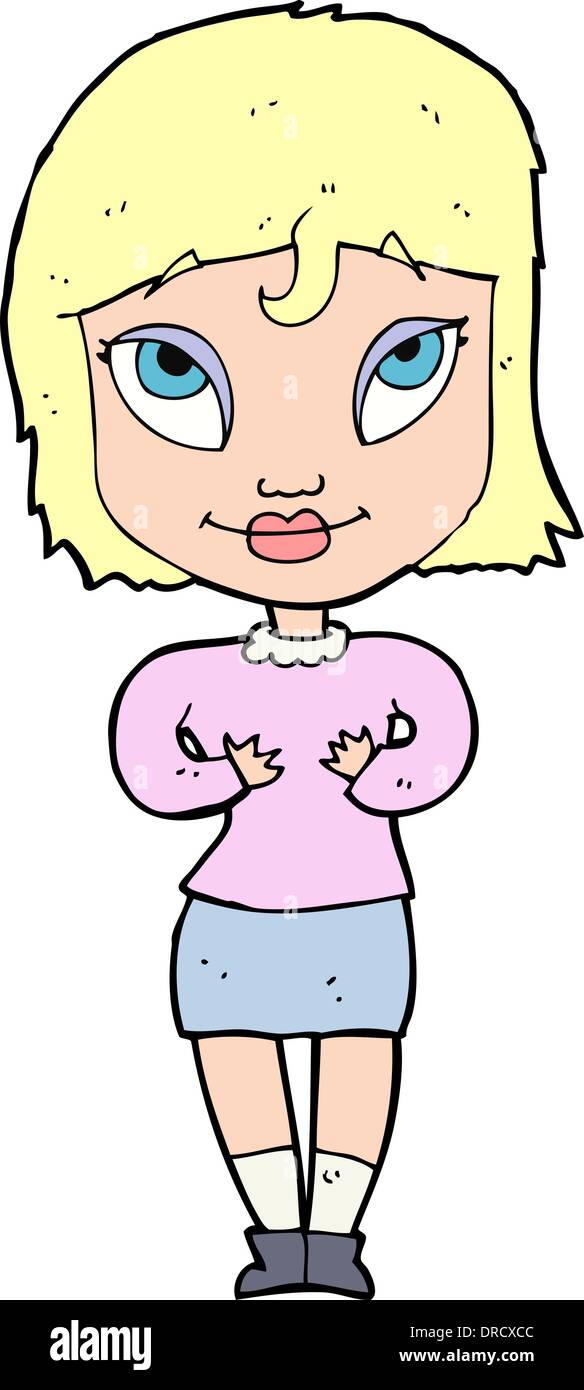 cartoon woman gesturing at self Stock Vector Image & Art - Alamy