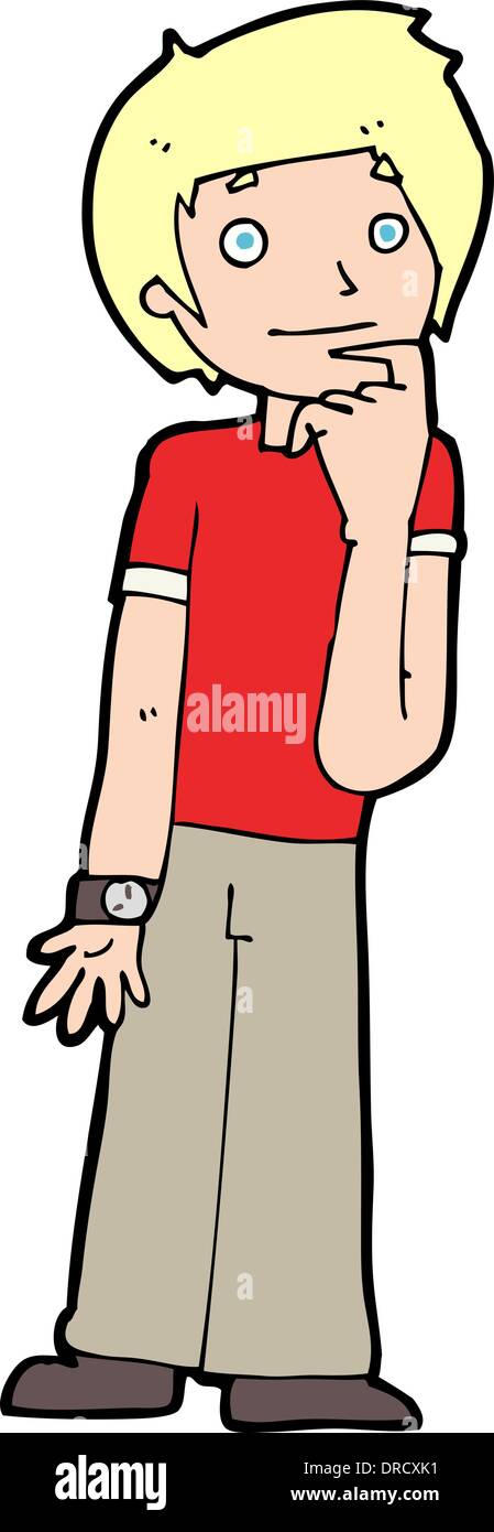 cartoon boy wondering Stock Vector Image & Art - Alamy