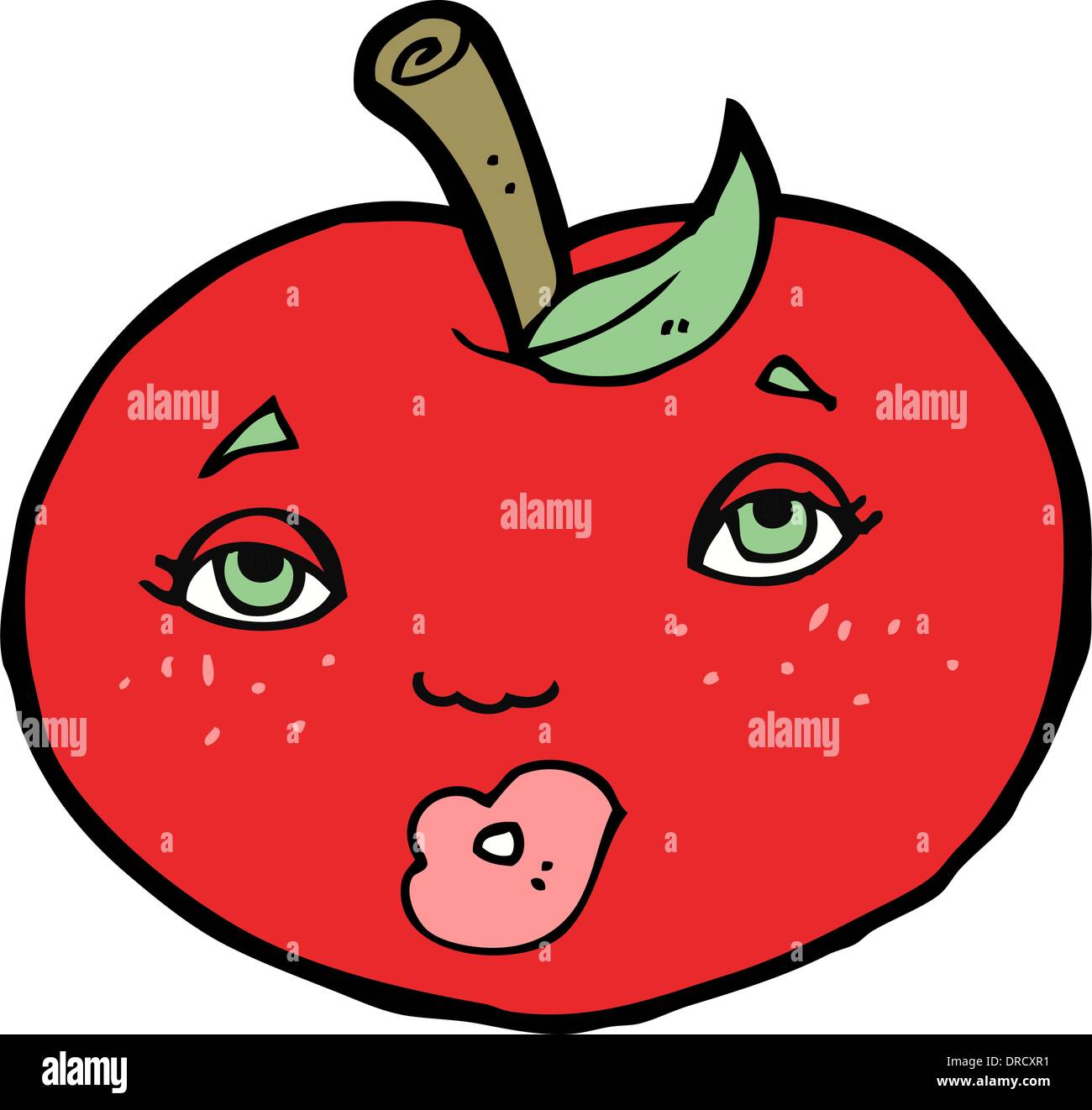 cartoon apple with face Stock Vector Image & Art - Alamy