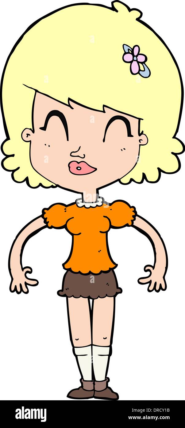 cartoon happy pretty woman Stock Vector Image & Art - Alamy