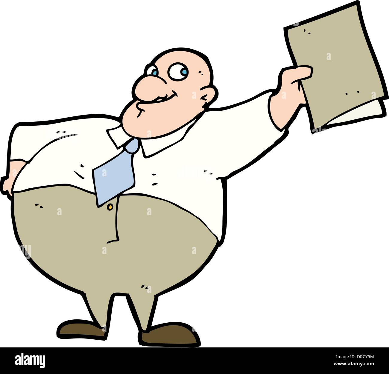 cartoon happy boss with file Stock Vector Image & Art - Alamy