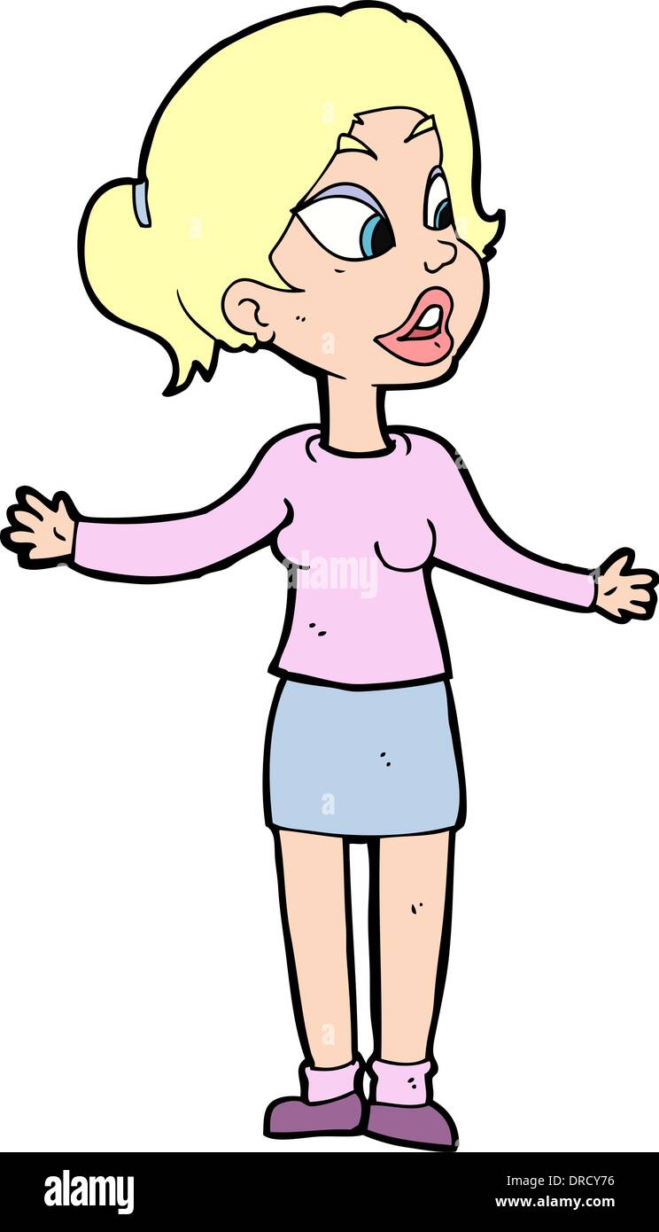 cartoon pretty woman explaining something Stock Vector Image & Art - Alamy