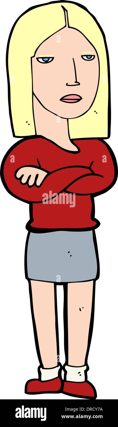 cartoon woman with folded arms Stock Vector Image & Art - Alamy