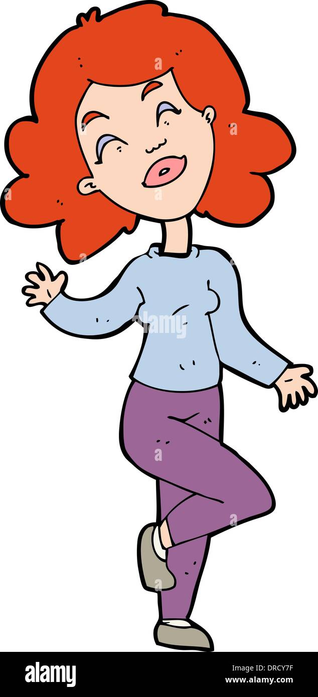 cartoon happy woman dancing Stock Vector Image & Art - Alamy