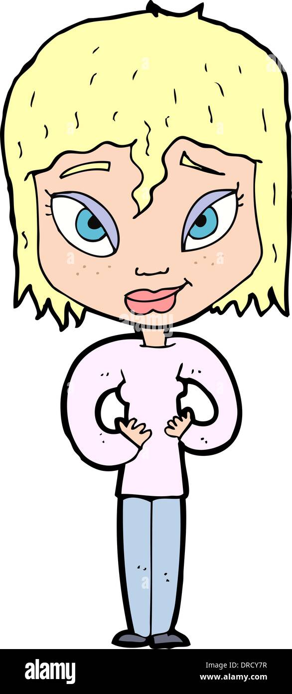 cartoon satisfied woman Stock Vector Image & Art - Alamy