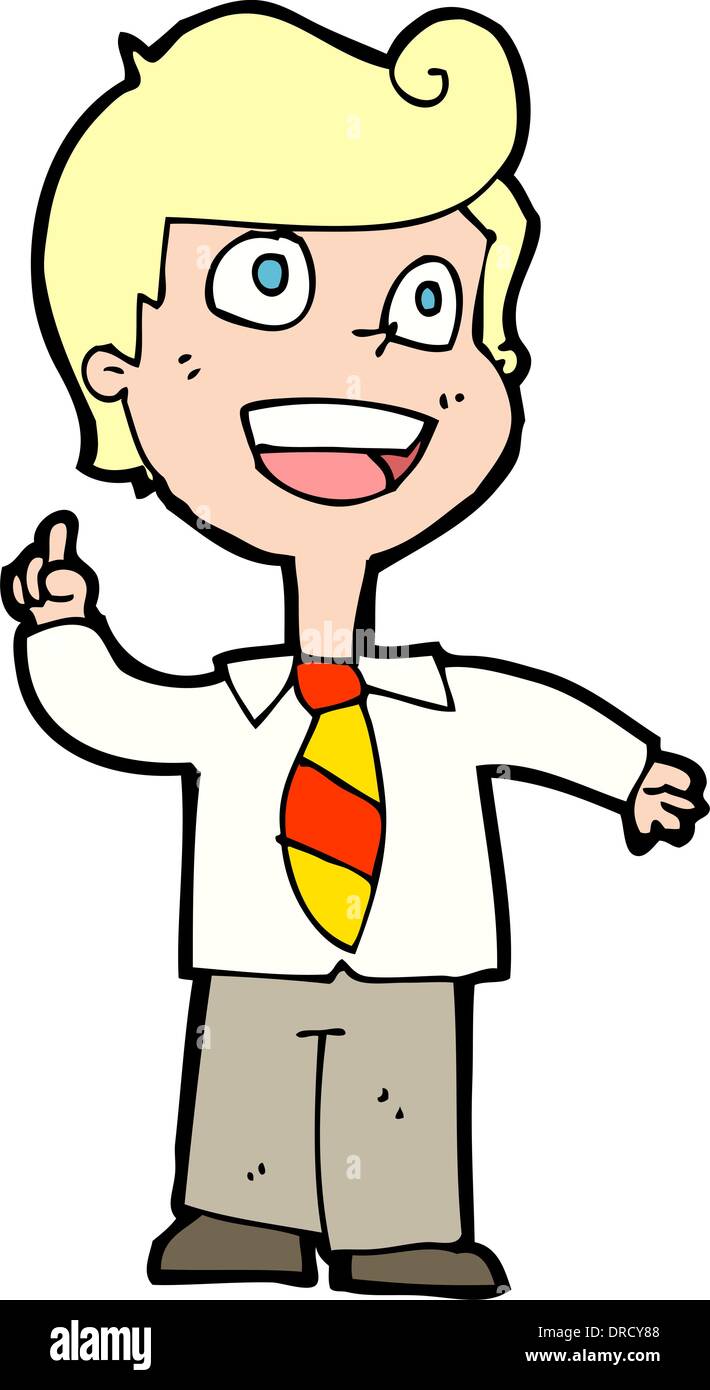 cartoon school boy raising hand Stock Vector Image & Art - Alamy