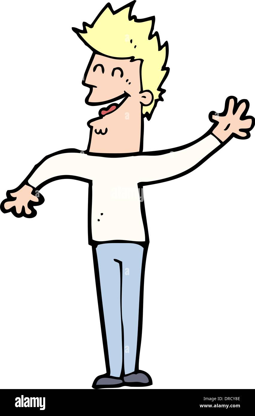 cartoon happy man waving Stock Vector Image & Art - Alamy