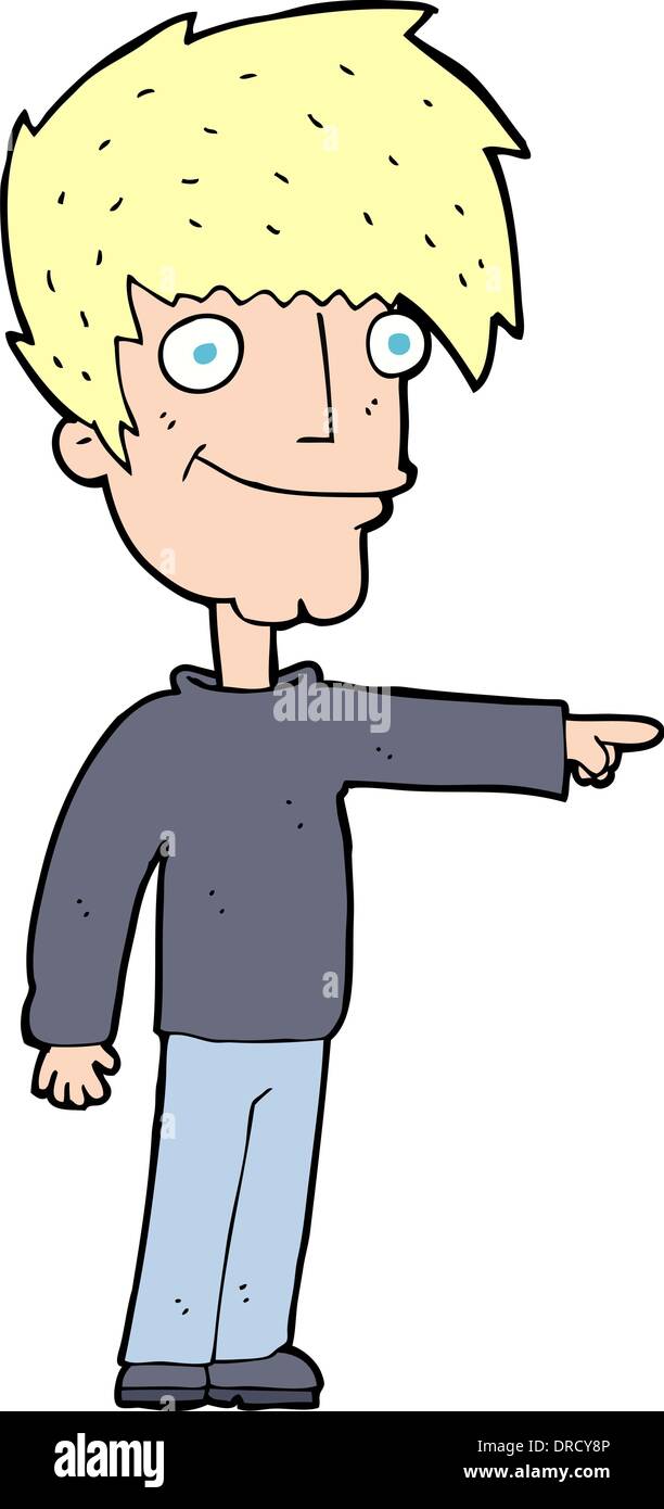 cartoon happy man pointing Stock Vector Image & Art - Alamy