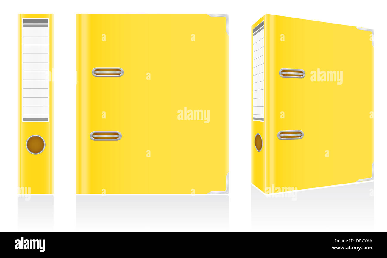 folder yellow binder metal rings for office illustration isolated on ...
