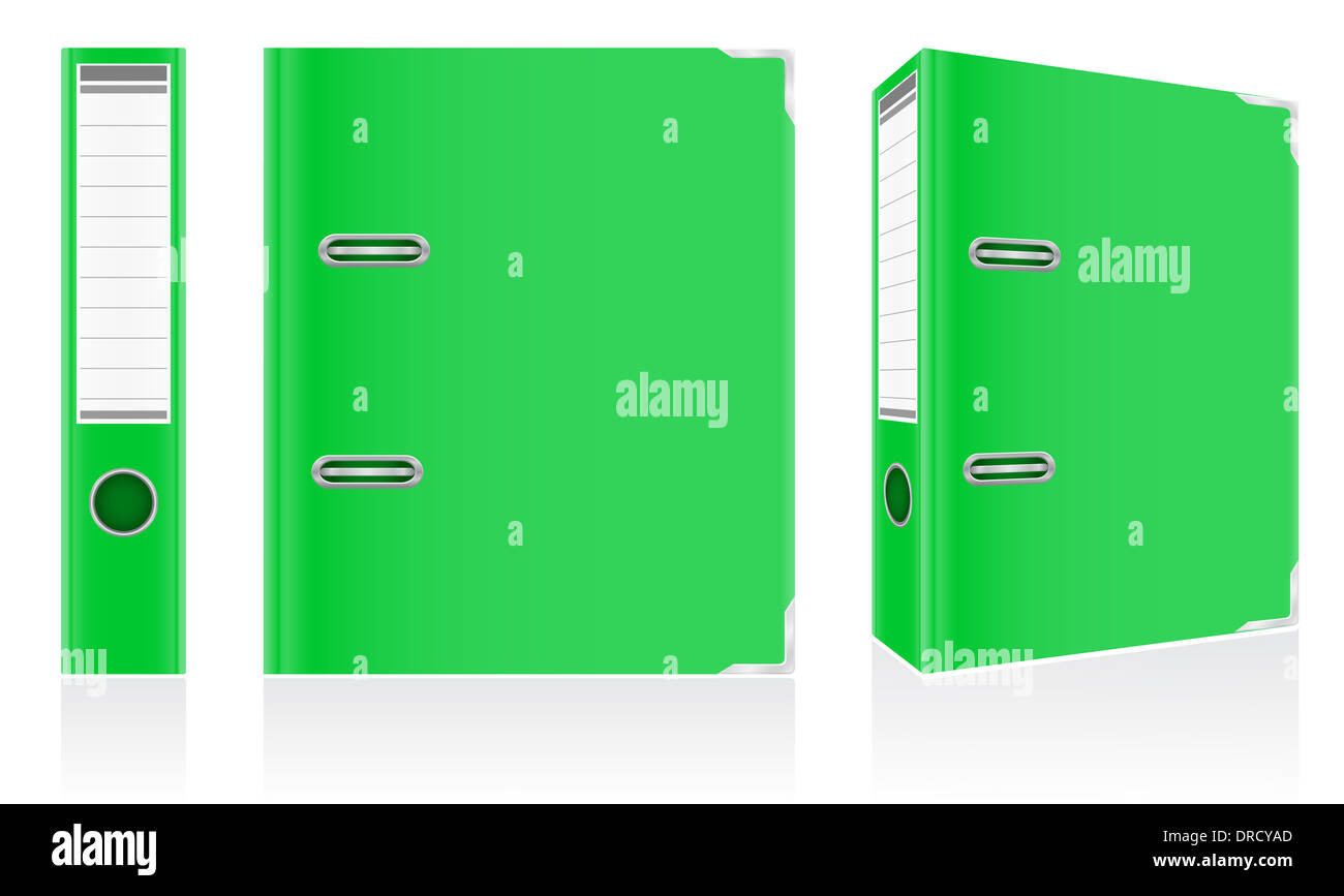 folder green binder metal rings for office illustration isolated on ...