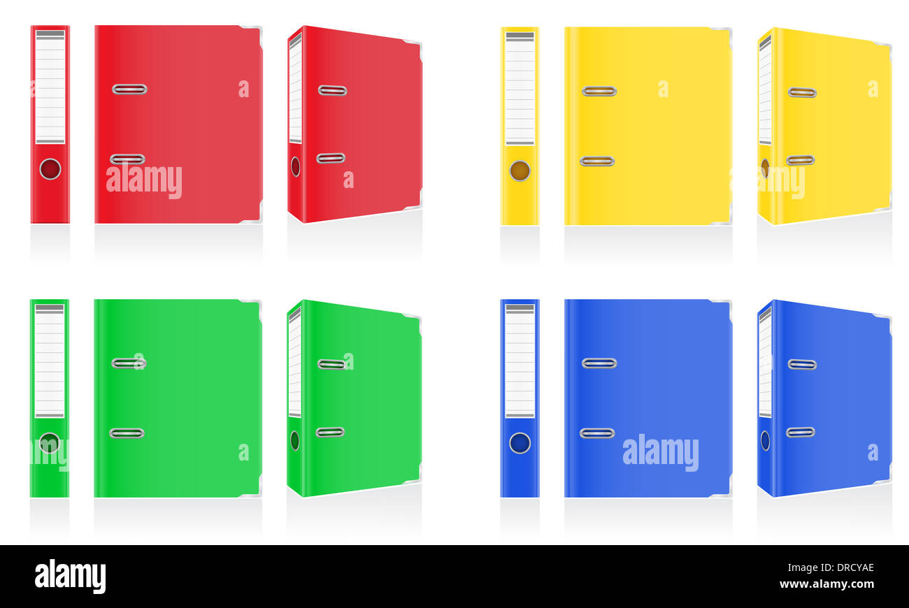folder colors binder metal rings for office illustration isolated on ...