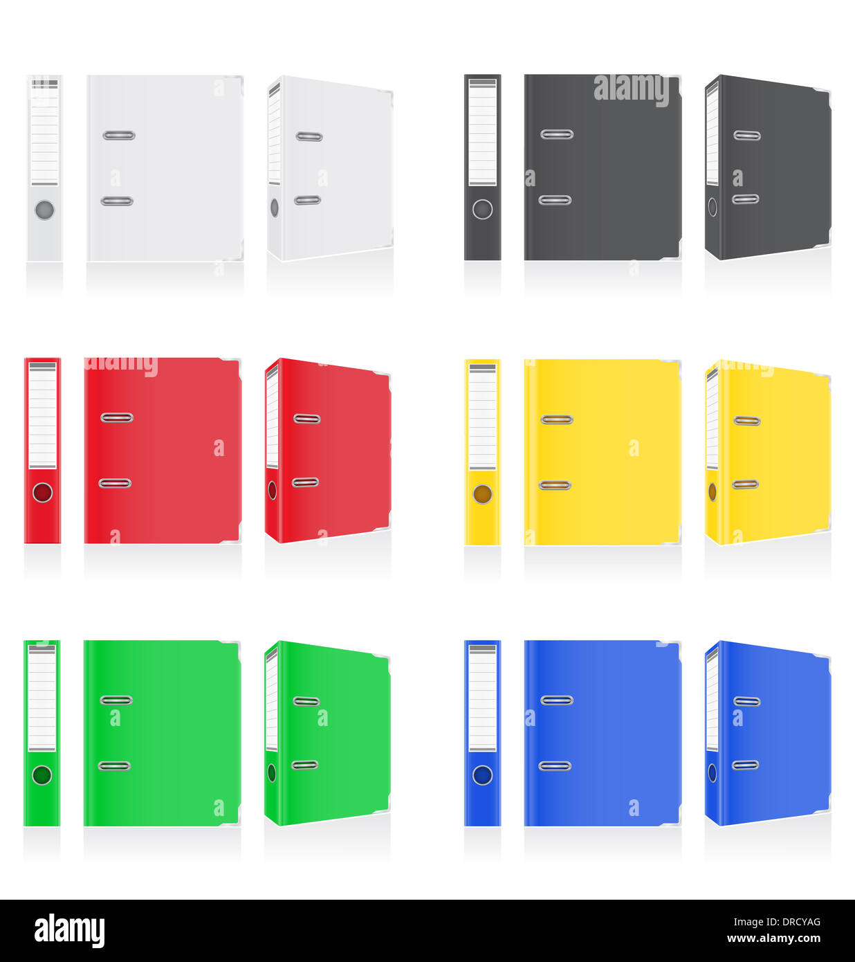folder colors binder metal rings for office illustration isolated on ...