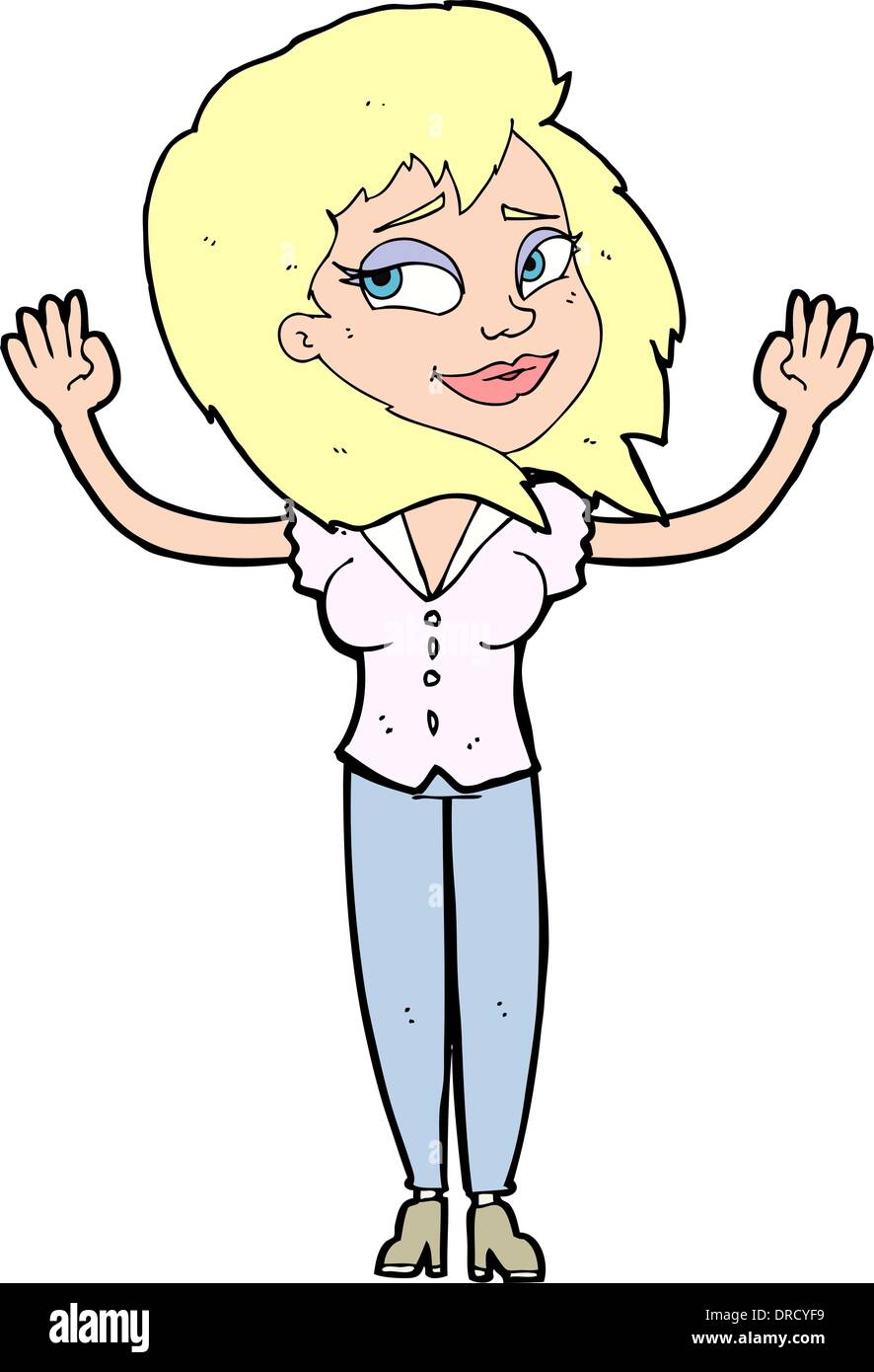 cartoon woman giving up Stock Vector Image & Art - Alamy