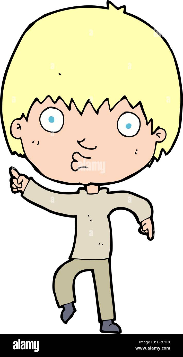 cartoon impressed boy pointing Stock Vector Image & Art - Alamy