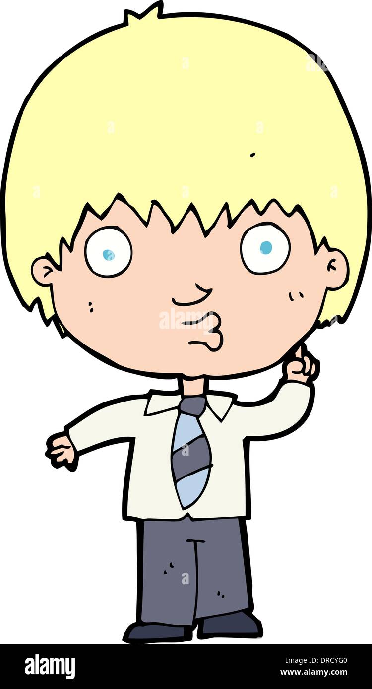 cartoon school boy answering question Stock Vector Image & Art - Alamy
