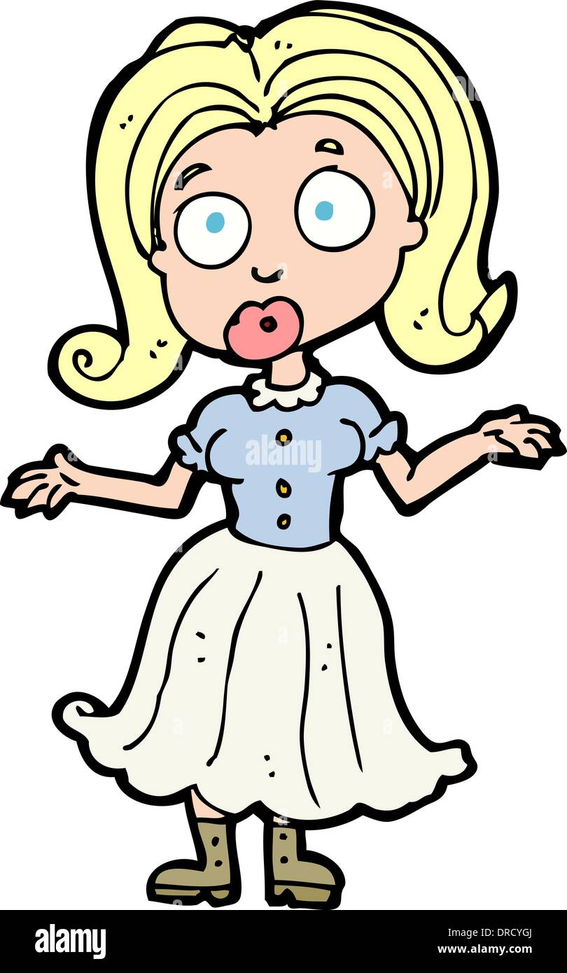 cartoon confused girl Stock Vector Image & Art - Alamy