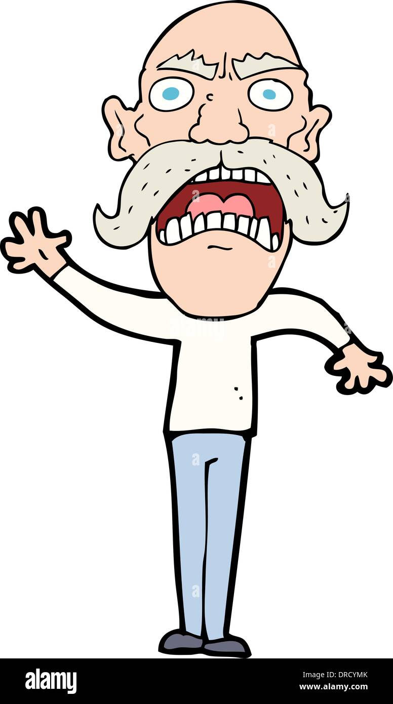cartoon angry old man Stock Vector Image & Art - Alamy